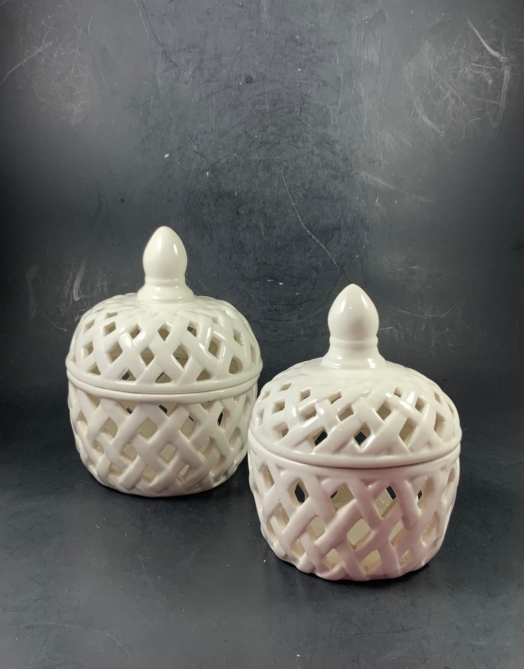 Vintage OPEN LACE CANDLEHOLDERS, Tealight, Votive, Candle, Decor, ( Set ...