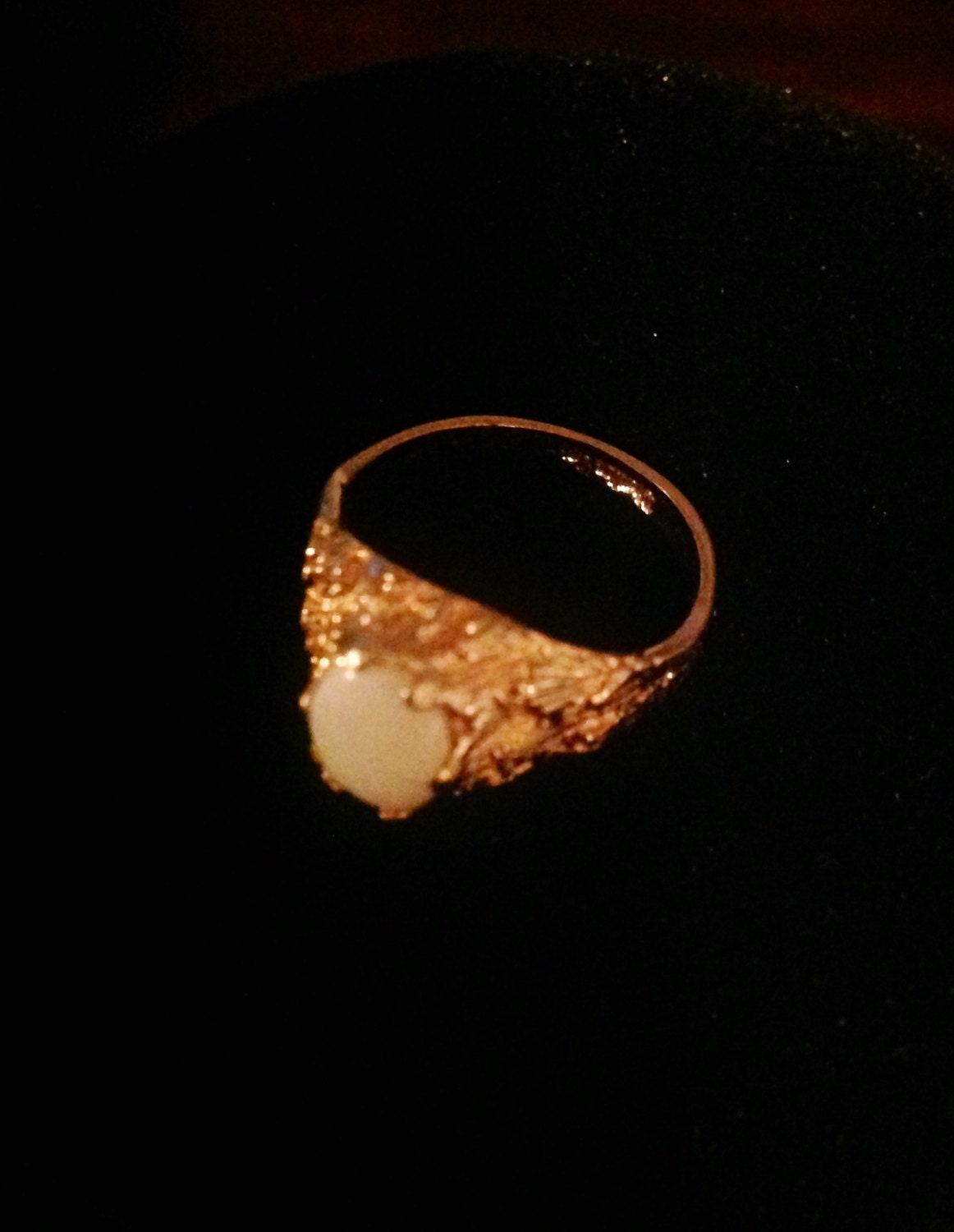 Vintage White Stone Ring (signed by Direction One) - Etsy