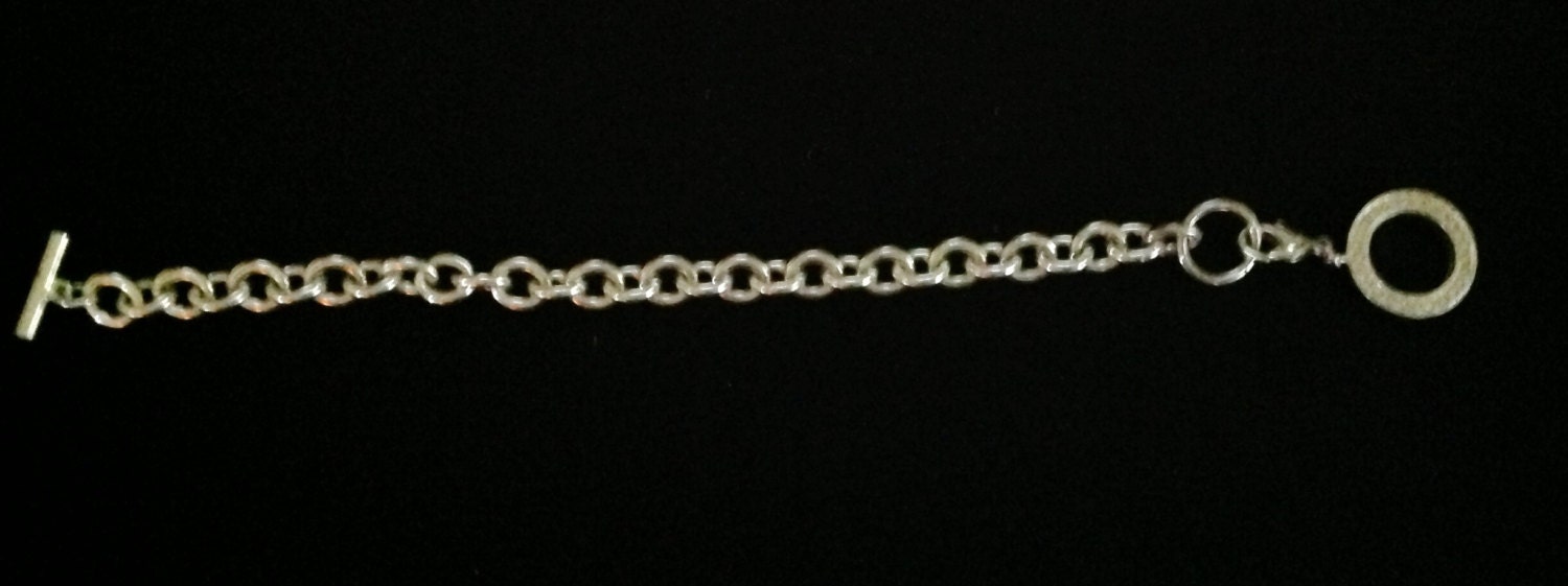 Vintage Rhinestone Circle Charm Bracelet - Etsy