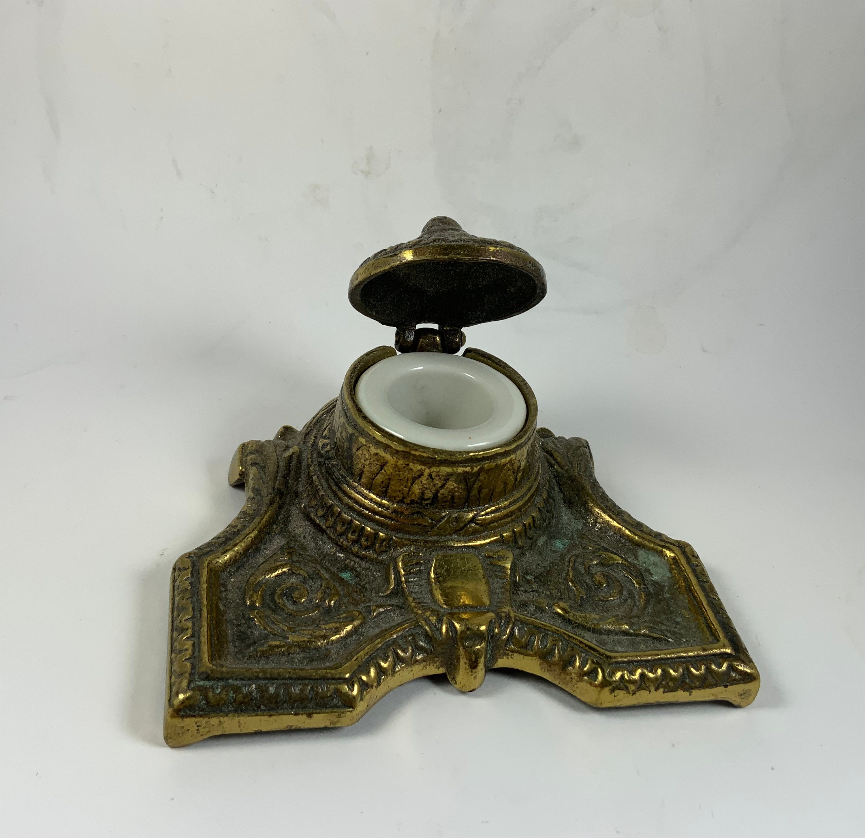 Vintage BRASS INKWELL, Lloyd Pascal & Co., Art Nouveau Style - Etsy