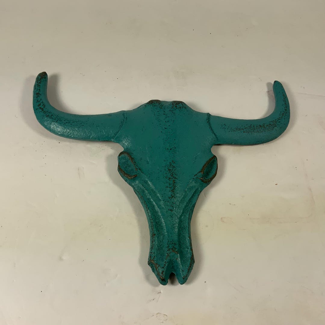 Vintage CAST IRON SKULL, Bull, Cow, Skull, Wall Hanging, Wall Art ...