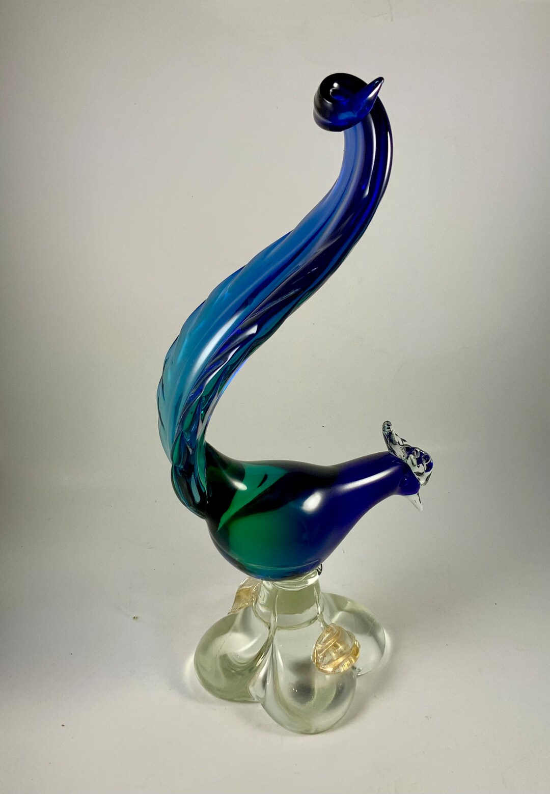Vintage MURANO ART GLASS, Bird, Pheasant, Peacock, Blown Glass, Decor ...