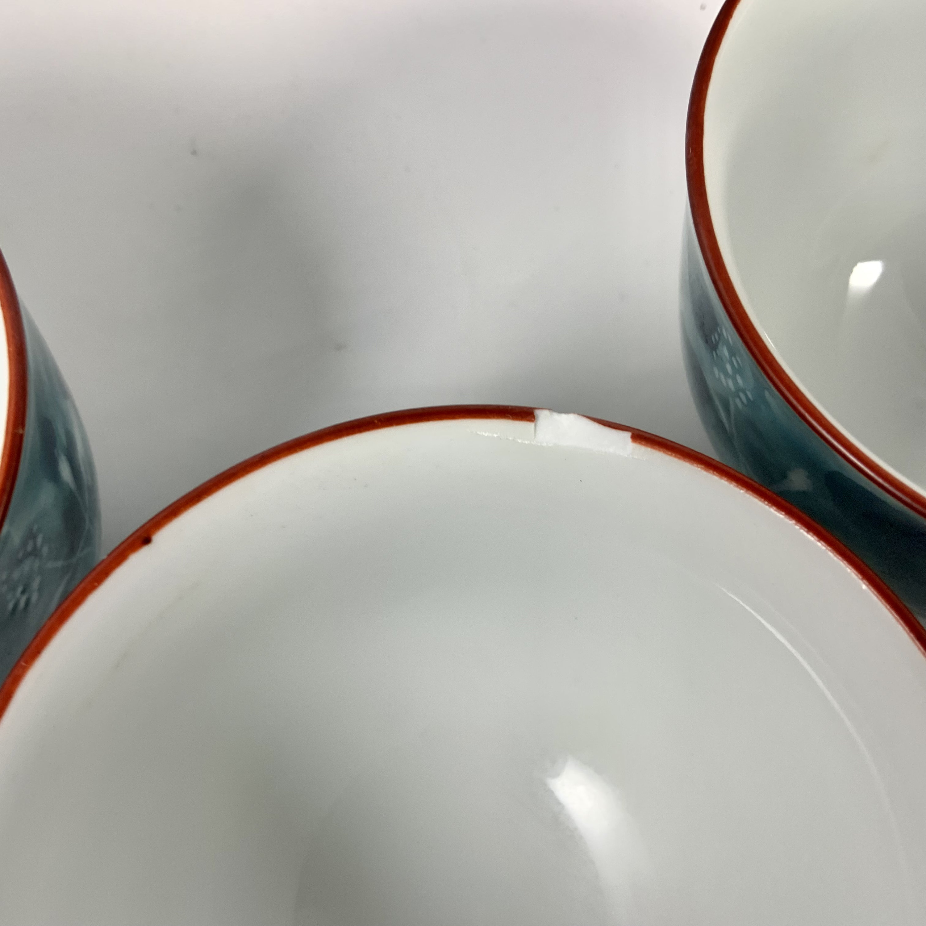 Vintage JAPANESE TEA CUPS, Teal, (set of 5), Serving, Kitchen, Dining ...