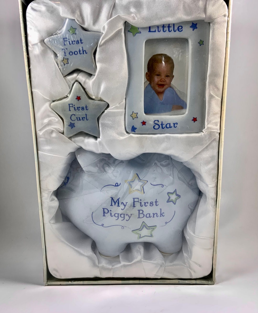 Vintage FIRST BABY KIT, First Photo Box, First Piggy Bank, First Tooth ...