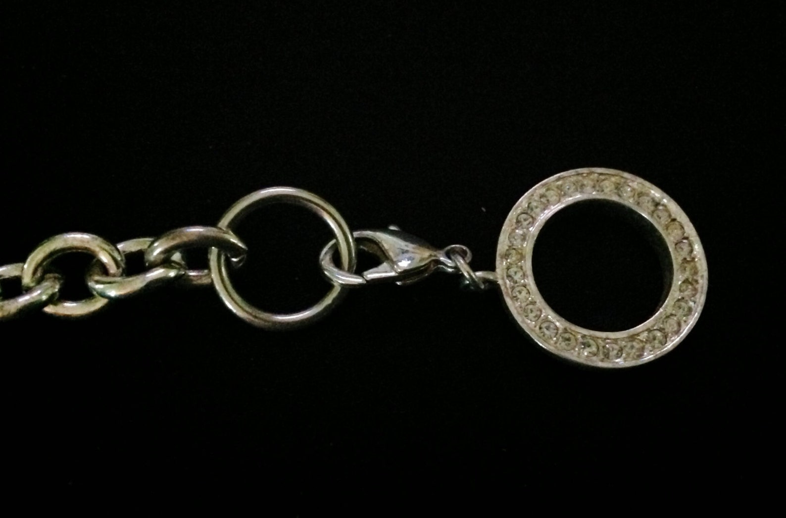 Vintage Rhinestone Circle Charm Bracelet - Etsy