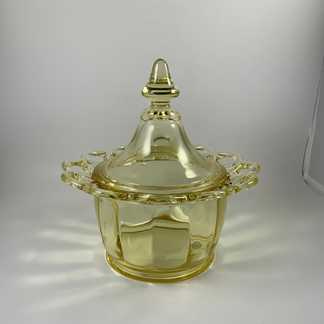 Vintage IMPERIAL GLASS COMPOTE, Lidded Dish/bowl, Lace Rim ...