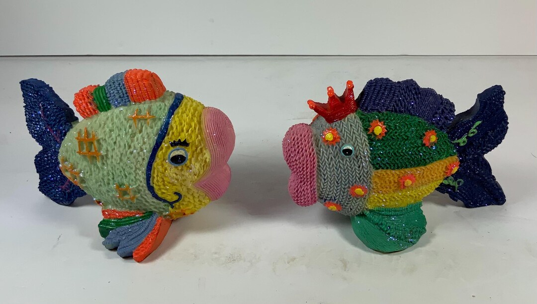 Vintage KISSY FACE FISH Sparkle Fish, Big Lips Fish Tropical Decor ...