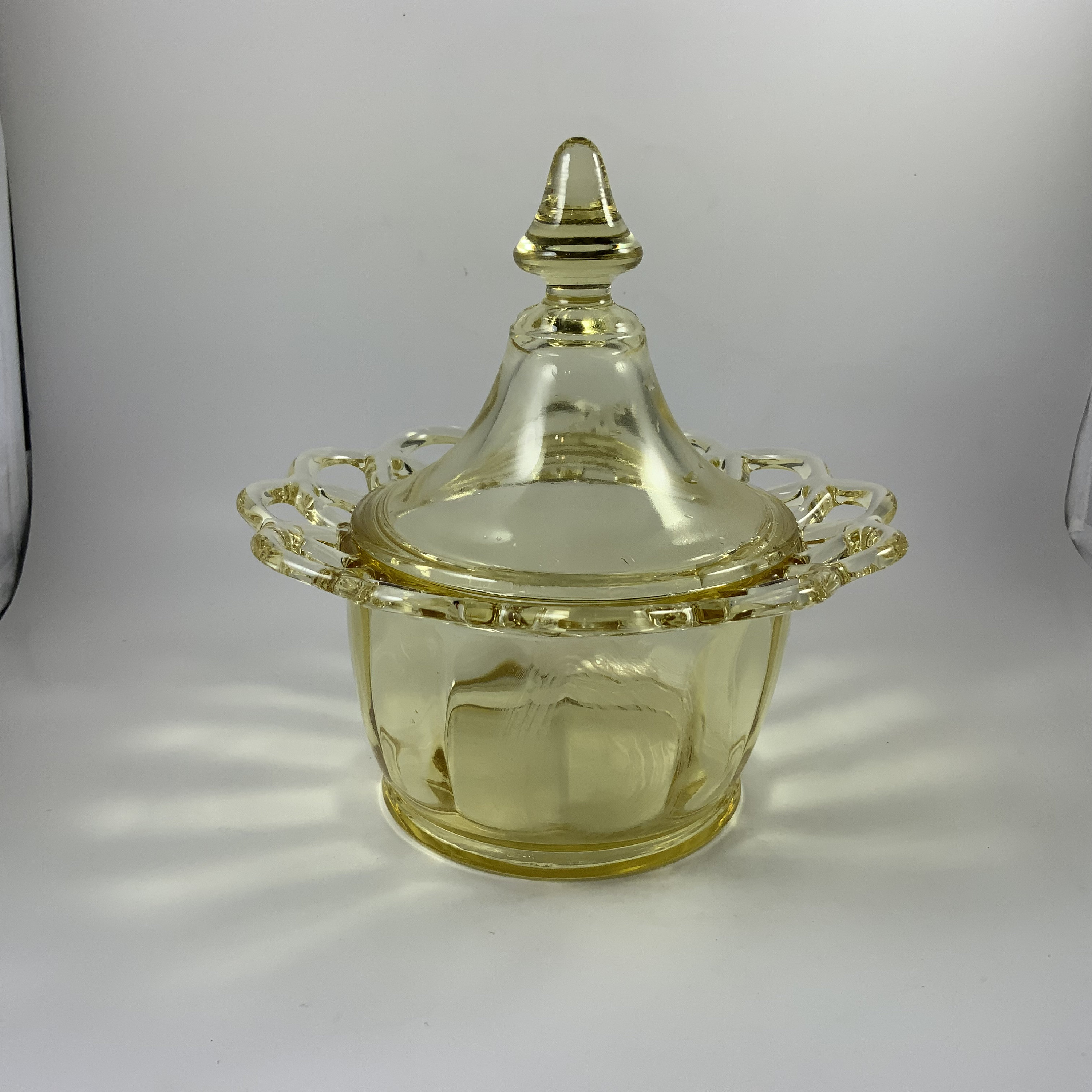 Vintage IMPERIAL GLASS COMPOTE, Lidded Dish/bowl, Lace Rim ...