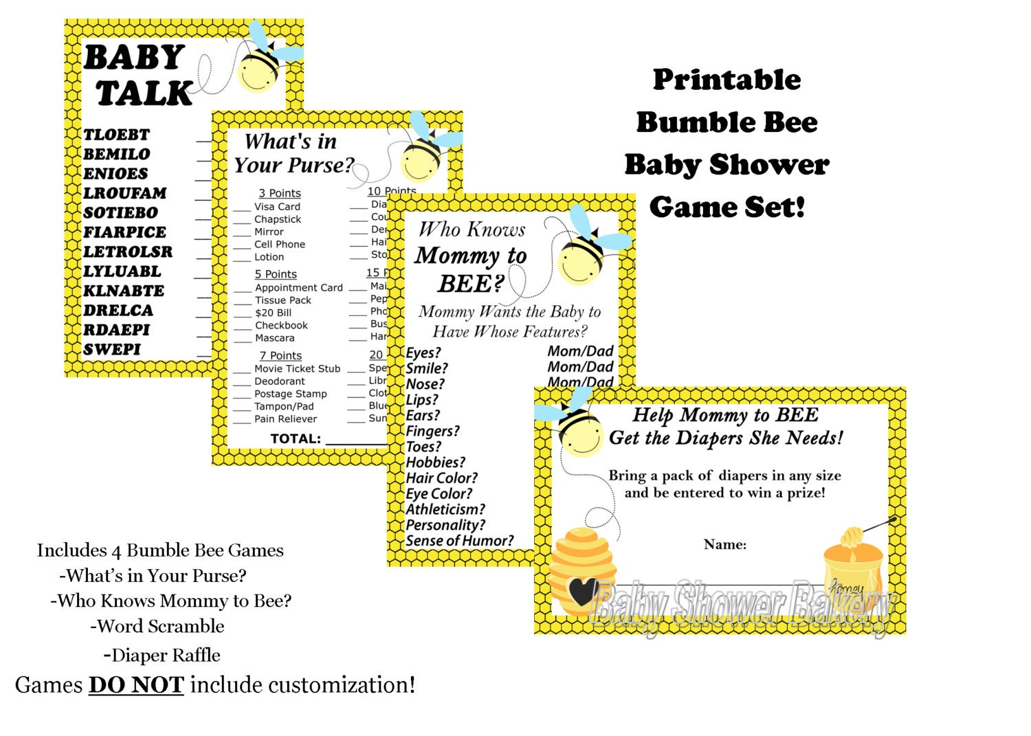 Honey Bee Themed Baby Shower Games at Alexander Kitchen blog