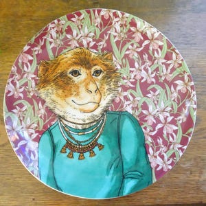 Rachel Kozlowski, Dapper Animal/macaque Monkey Plate Collectable, West ...