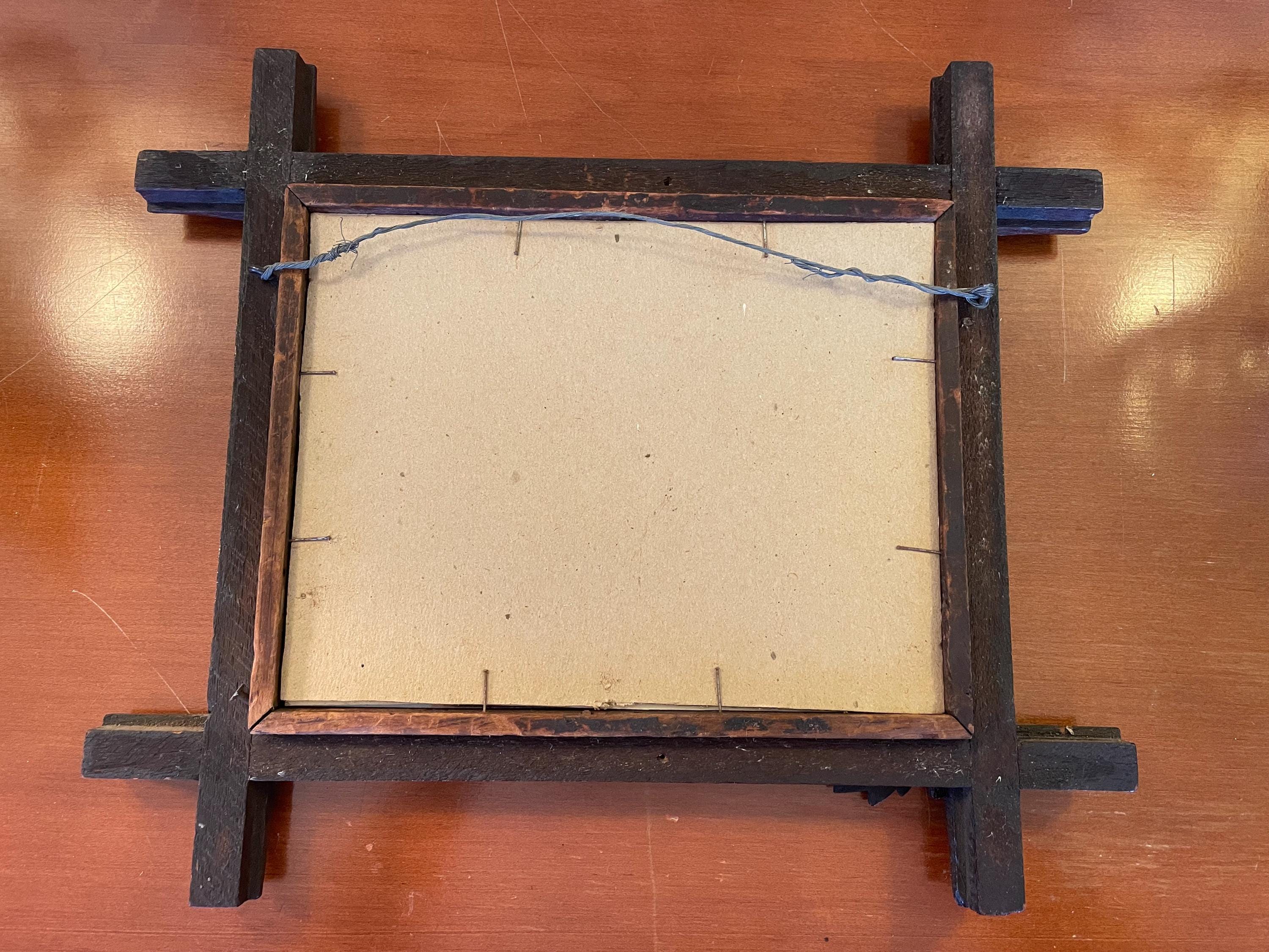 Antique/vintage Adirondack Frame With Pastoral Print- Wood Frame With ...