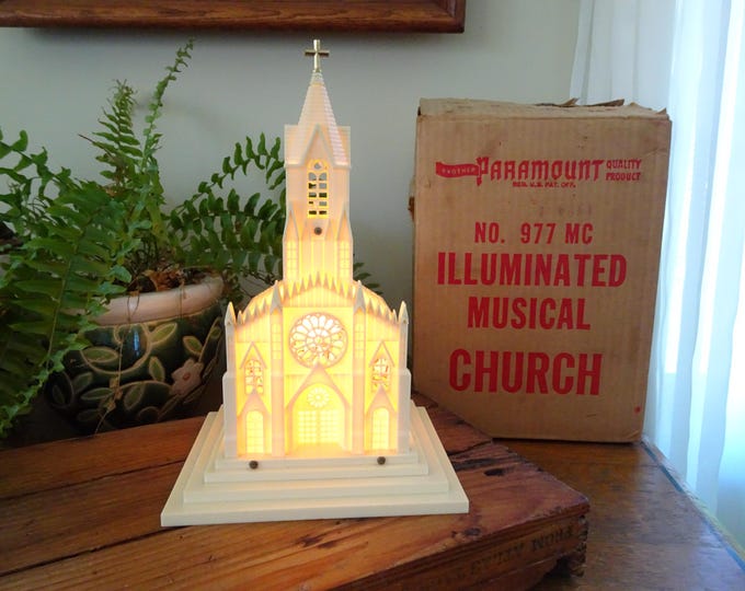 Amazing, Vintage, Raylite Electric Corp, Illuminated Musical Church ...