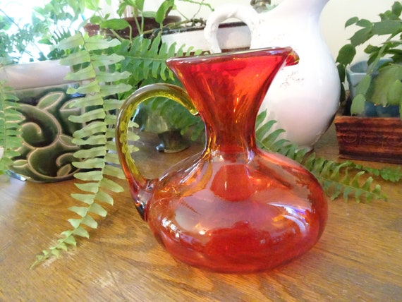 Vintage Pitcher by Rainbow Art Glass West Virginia - Etsy