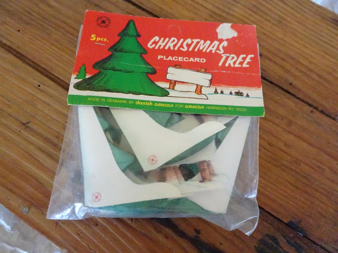 Vintage, Honeycomb Paper Pine Tree Name Cards/placecards-5 Pieces-made ...