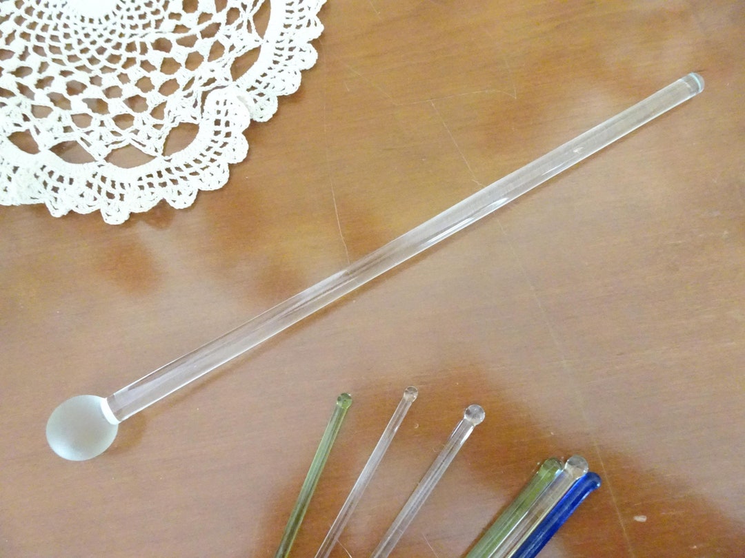 Vintage, Glass Pitcher Stirrer/agitator/giant Swizzle Stick- Clear ...