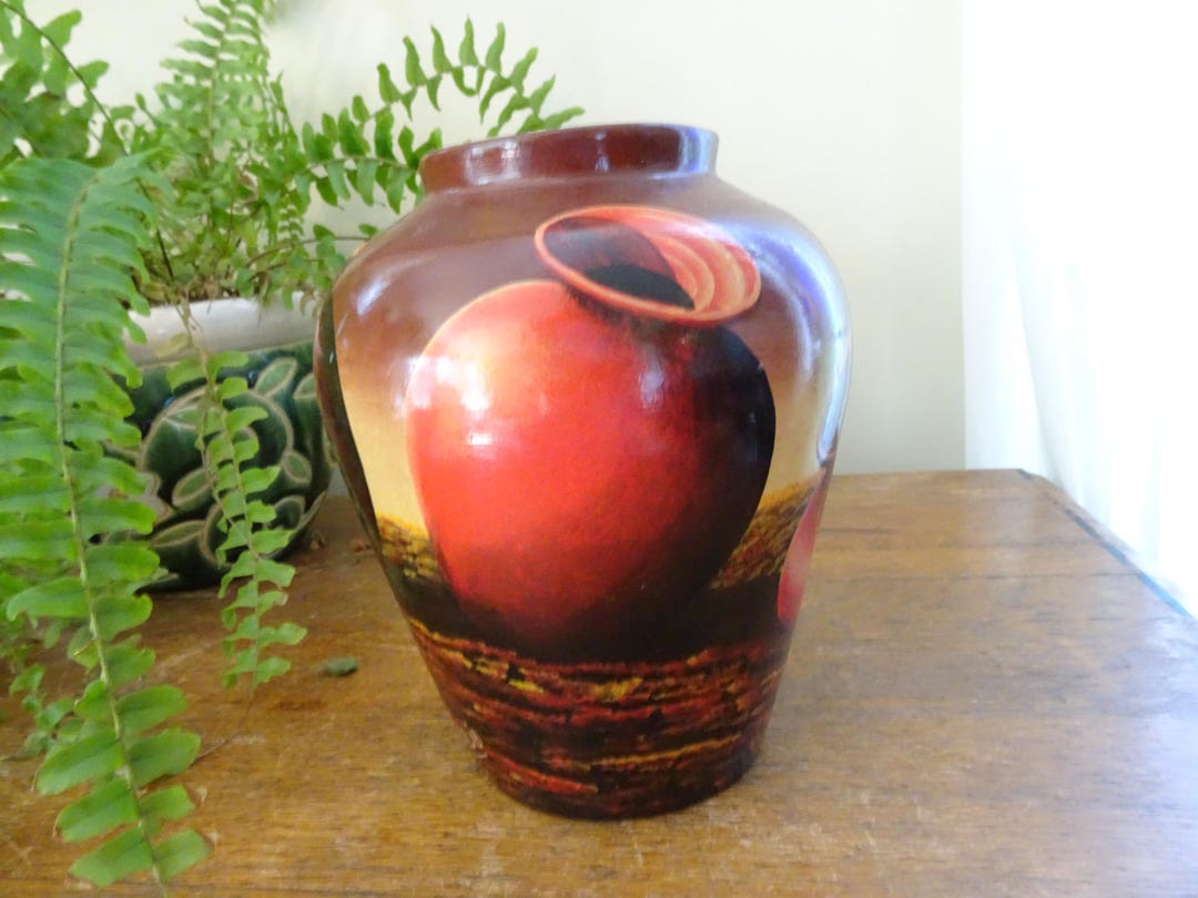 Beautiful, Vintage, Hand Painted Pottery Vase by Adalid Jar/vase Over ...