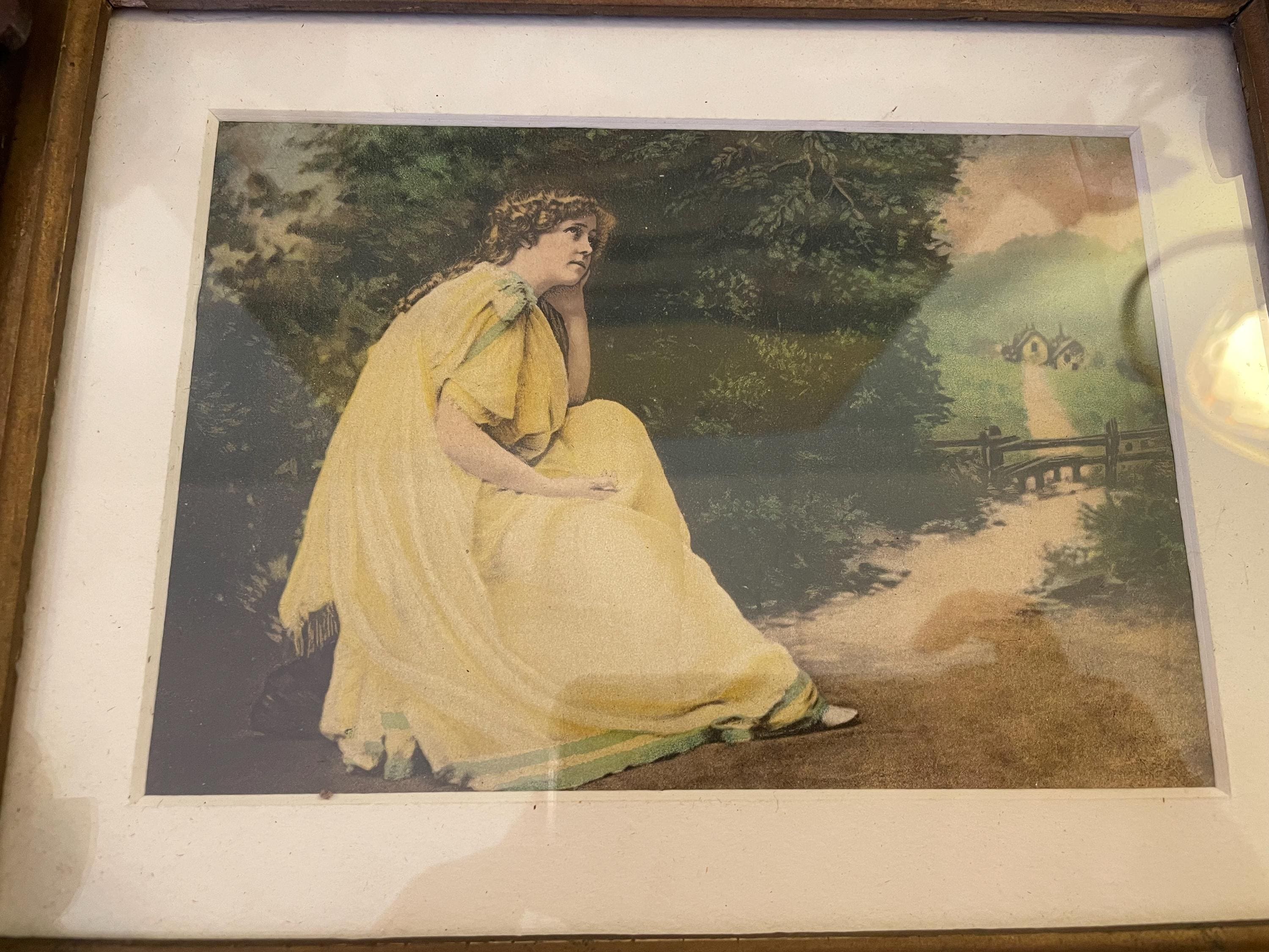 Antique/vintage Adirondack Frame With Pastoral Print- Wood Frame With ...