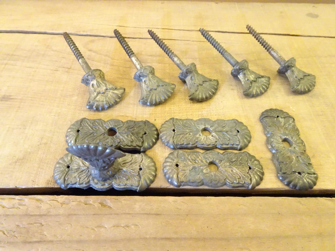 Pretty, Set of 5, Victorian Drawer Handles With Backplates Eastlake ...