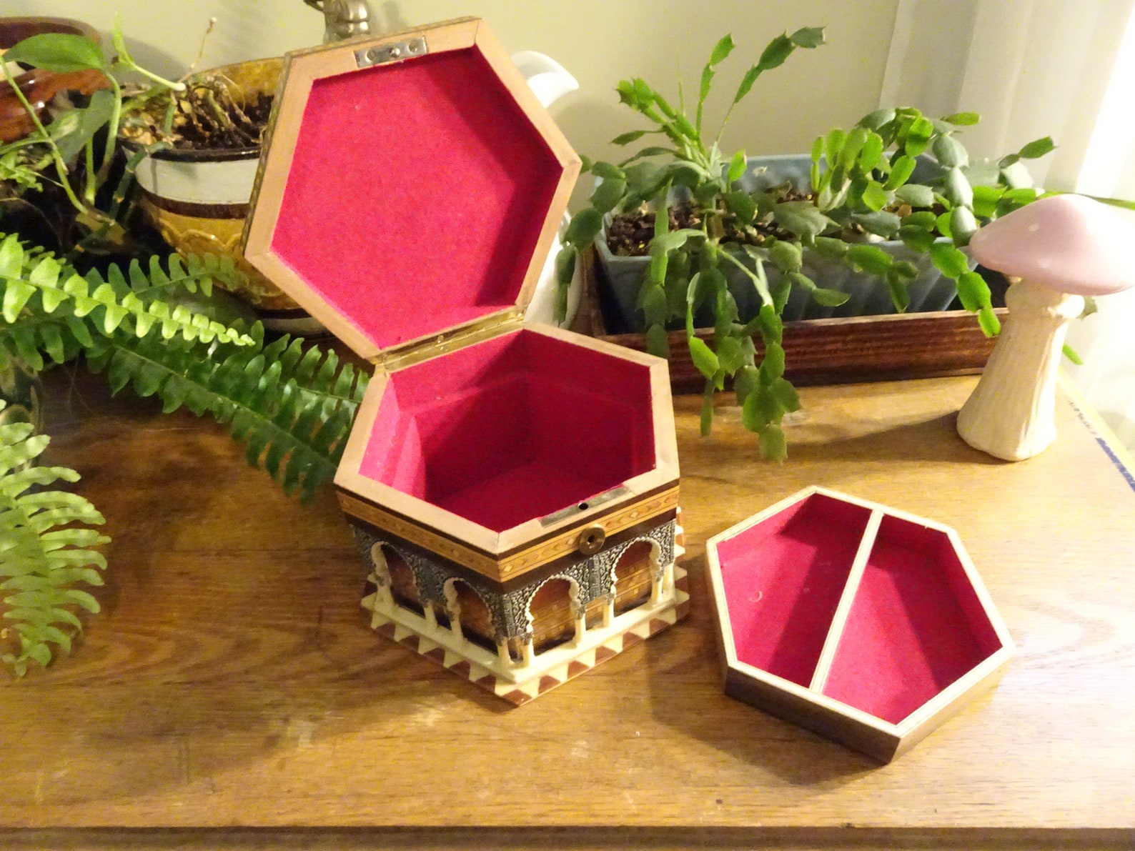 Wooden Inlay Box Shaped Like Palace Handmade in Spain Victor - Etsy