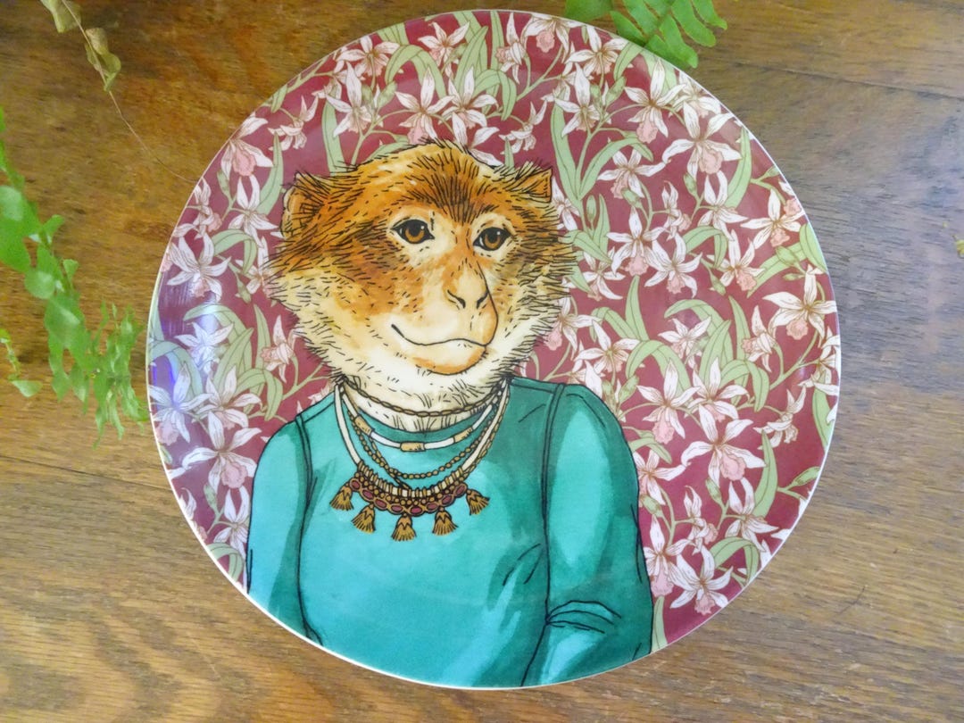 Rachel Kozlowski, Dapper Animal/macaque Monkey Plate Collectable, West ...