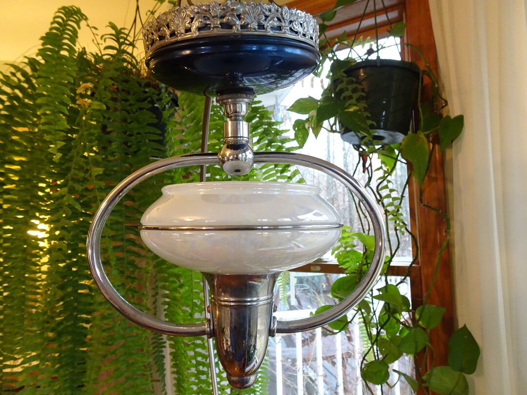 Amazing Art Deco Light Fixture Gill Glass and Fixture - Etsy