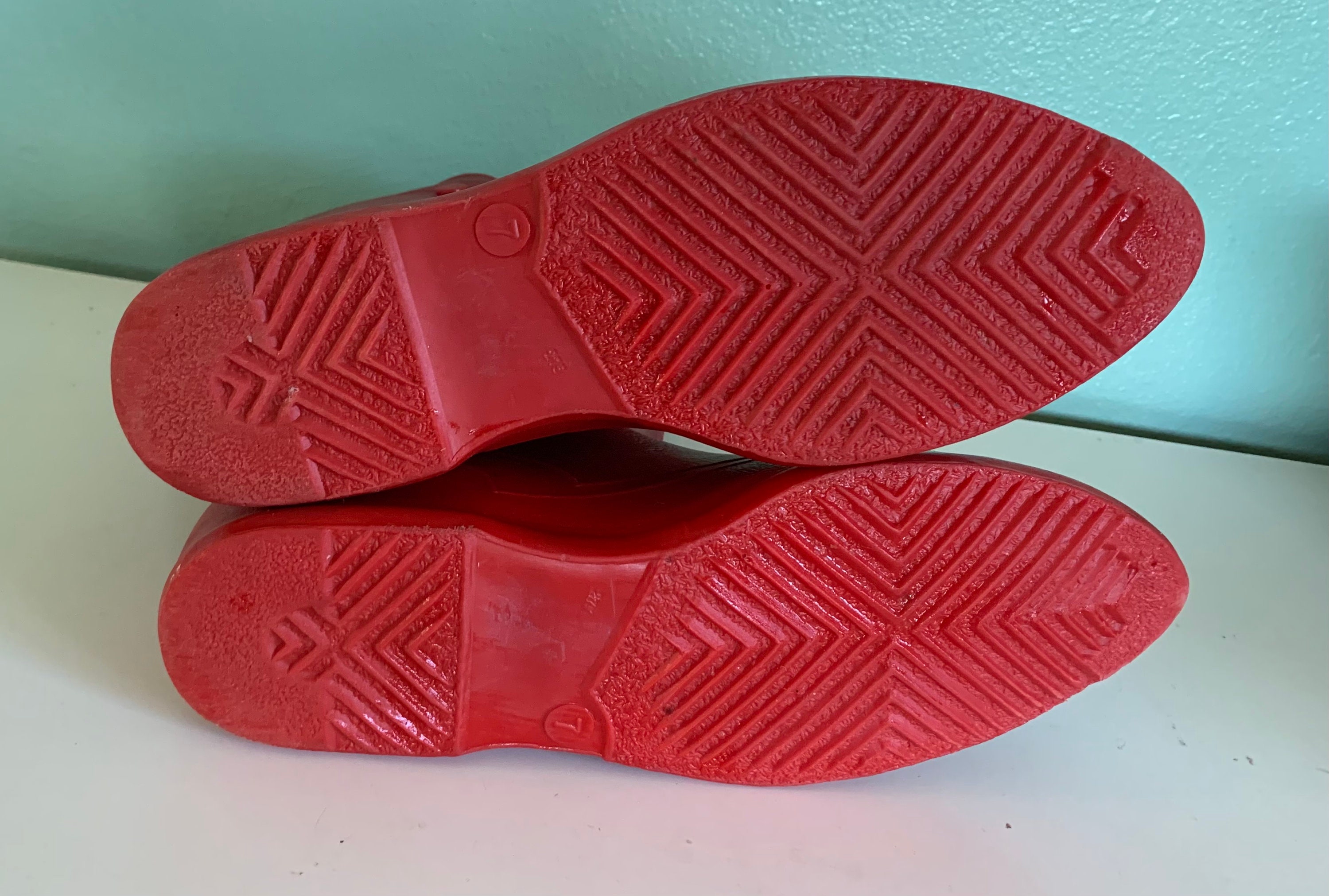 Womens Vintage Red Rubber Pointy Toe Rain Boots Galoshes - Etsy