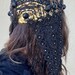 Victorian Jet Black and Gold Headdress by Marci Ann of Turkish Drop - Etsy