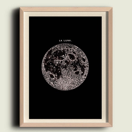 Full Moon in the Dark Print Poster Astronomy Wall Art Luna - Etsy