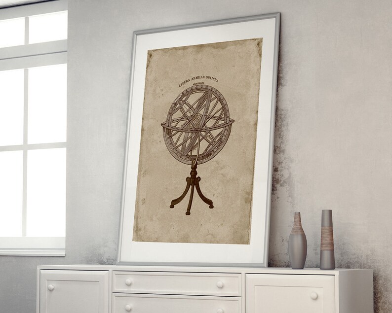 Astronomy Print Armillary Sphere Rustic Home Decor Astronomy Poster ...