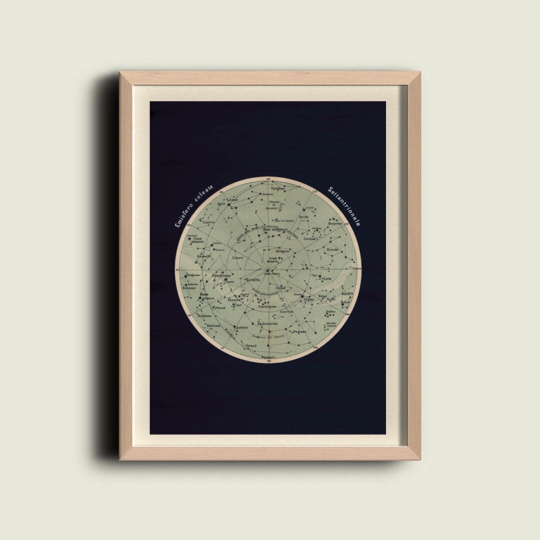 Antique Celestial Sphere Print Astronomy Chart Northern - Etsy