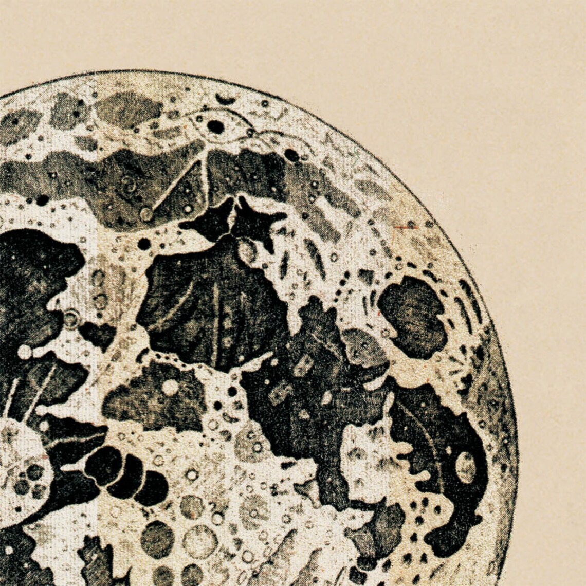 Astronomy Print Antique Engraving of the Moon Recovered - Etsy