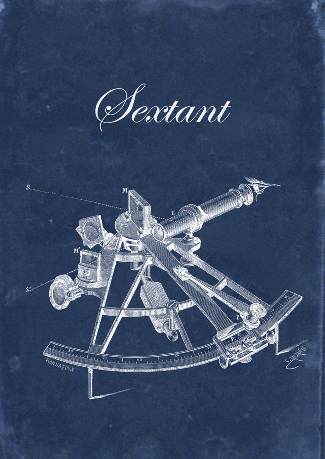 Antique Engineering Sextant, Art Poster Print, Nautical Tool Poster ...