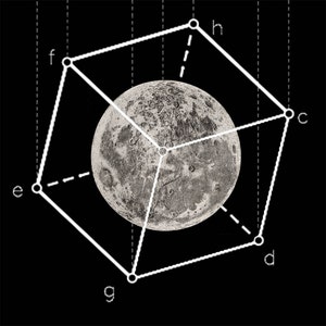 Poster Full Moon in the Box Geometric Art Print Black and - Etsy
