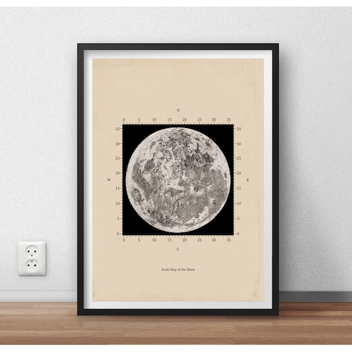 Map of the Moon Lunar Surface Astronomy Print Recovered - Etsy