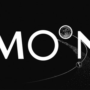 Wall Art Home Decor Moon Typography Wall Decor Art Print Black and ...