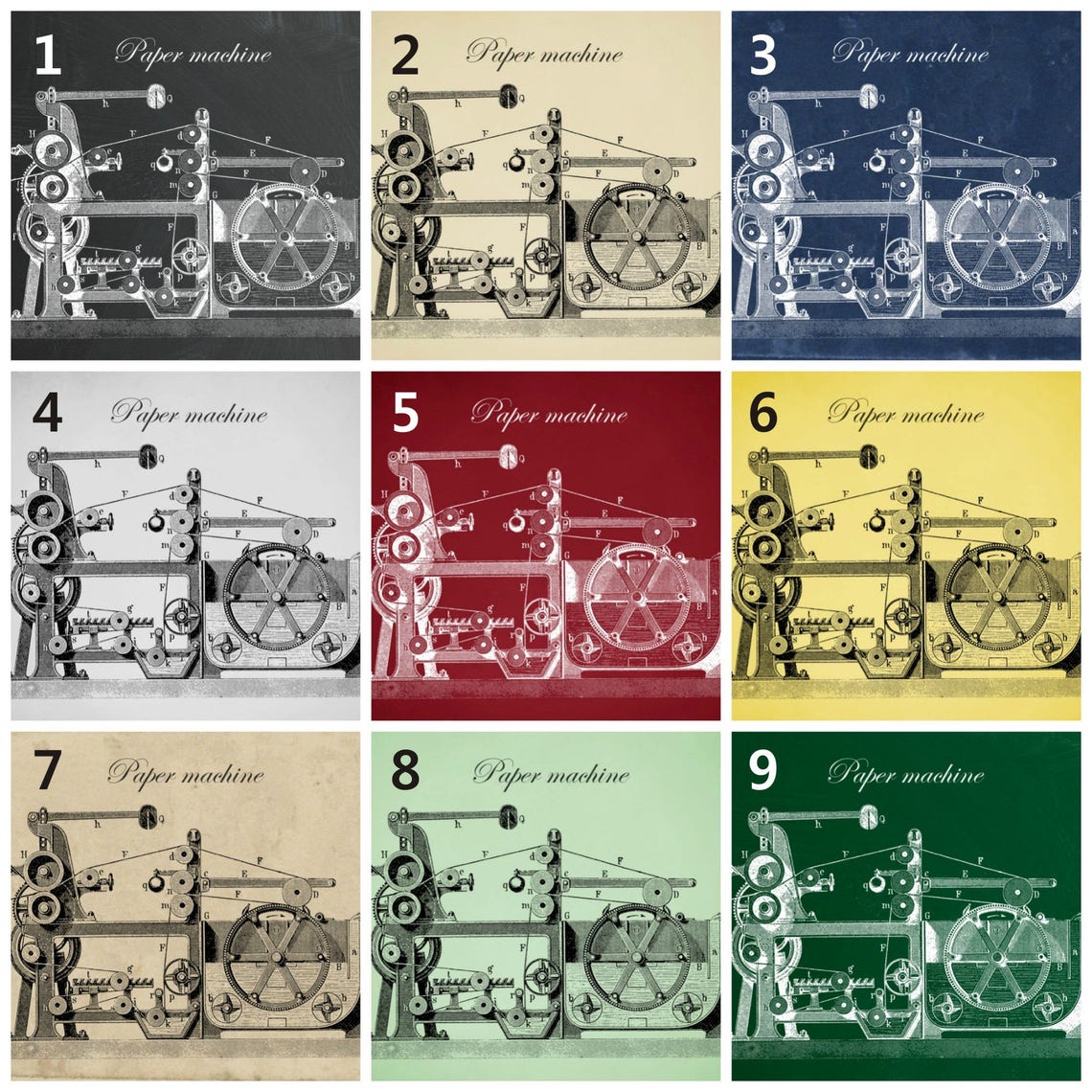 Vintage Paper Machine, Technical Drawing, Gift for Engineer,industrial ...