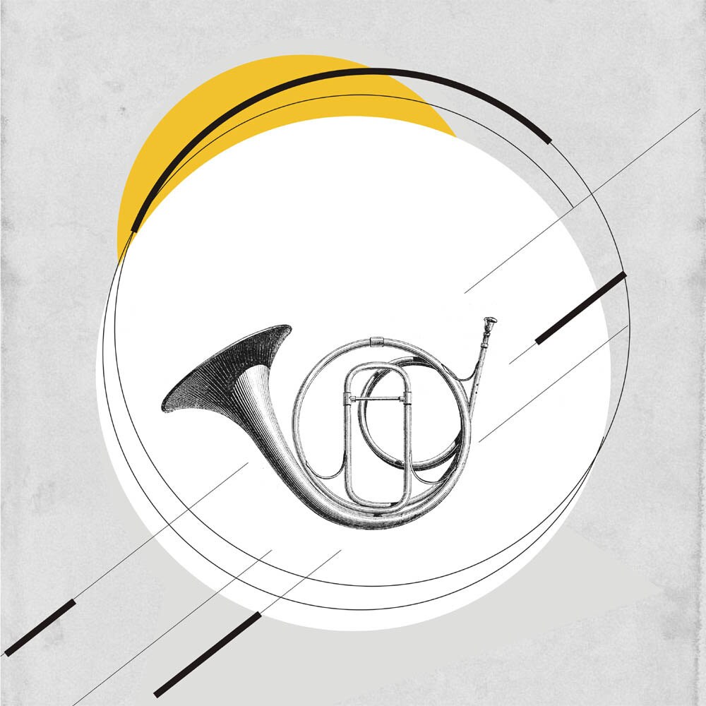 Large Art Print Musical Post Horn - Etsy