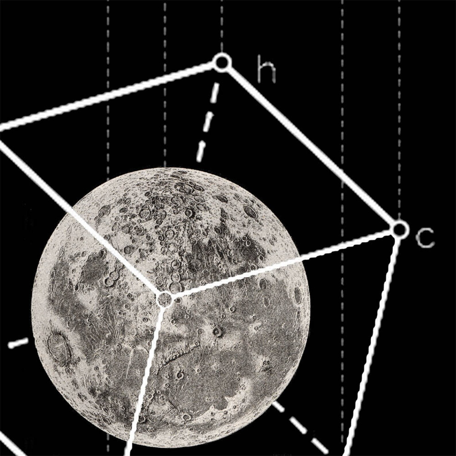 Poster Full Moon in the Box Geometric Art Print Black and - Etsy