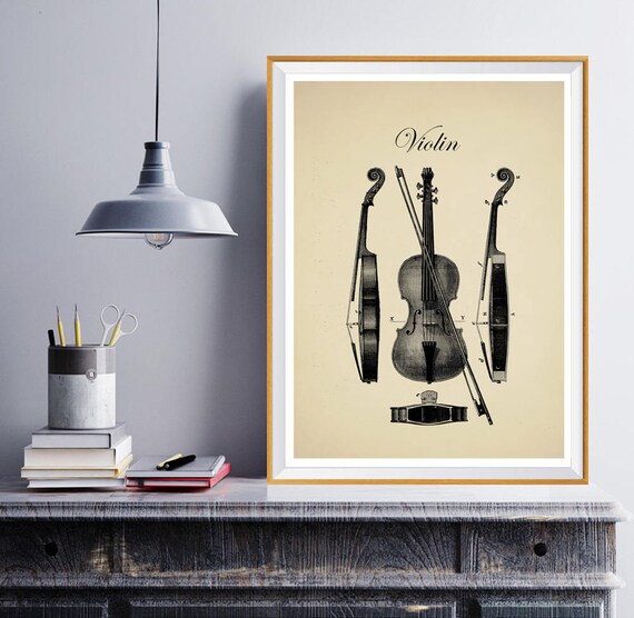 Violin Poster Violin Art Orchestra Violin Wall Art | Etsy