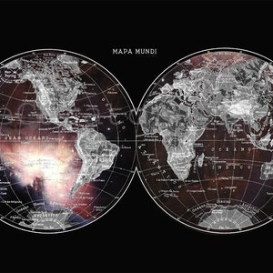 World Map and Stars in the Sky Giclee Fine Art Print Wall - Etsy