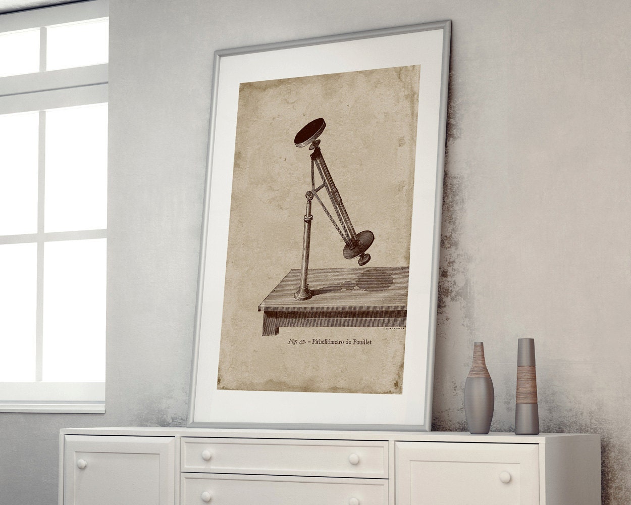 Technical Drawing Astronomical Instrument Print Poster Pyrheliometer ...