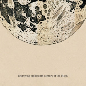 Astronomy Print Antique Engraving of the Moon Recovered - Etsy