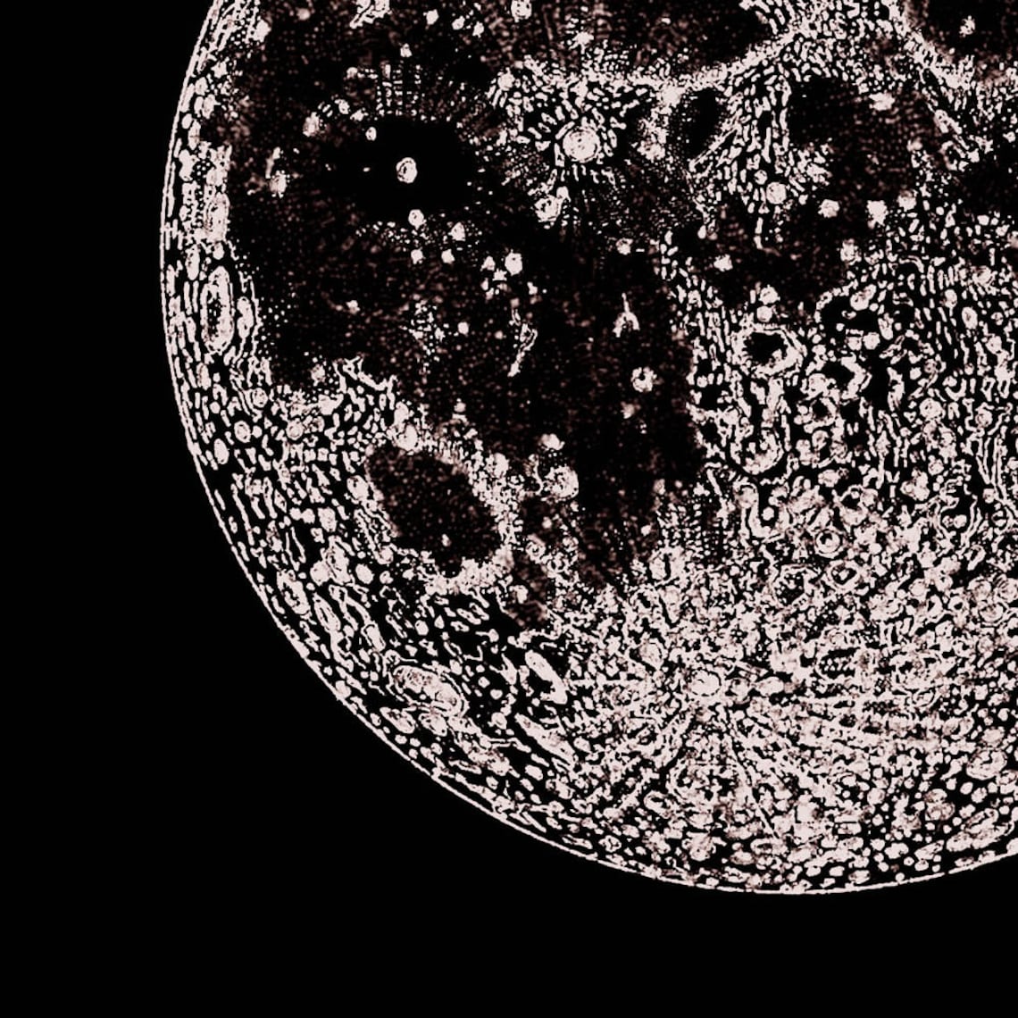 Full Moon in the dark Print Poster Astronomy Wall Art Luna | Etsy