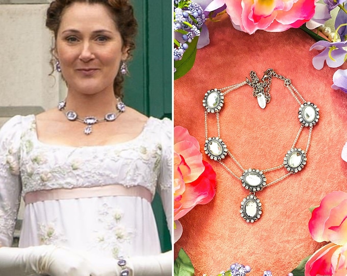 Bridgerton Jewelry Clear Crystal Necklace Lady Bridgerton | Etsy