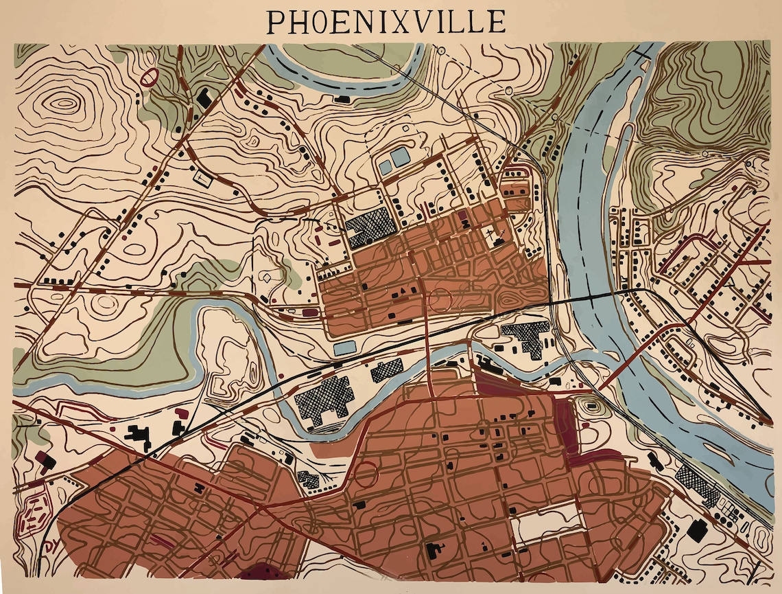 Phoenixville Map 8.5x11 Print - Etsy
