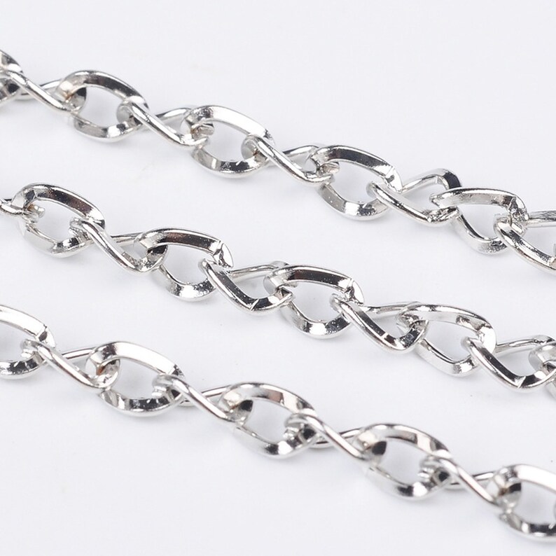 Silver Wide Link Side Twist Fancy Curb Chain - Etsy