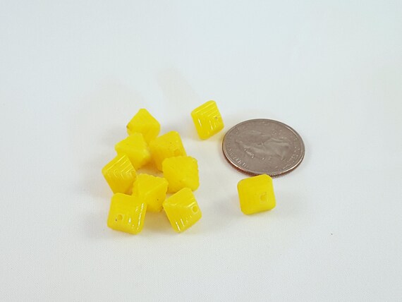 Vintage Plastic Yellow Tiered Cube Beads | Etsy