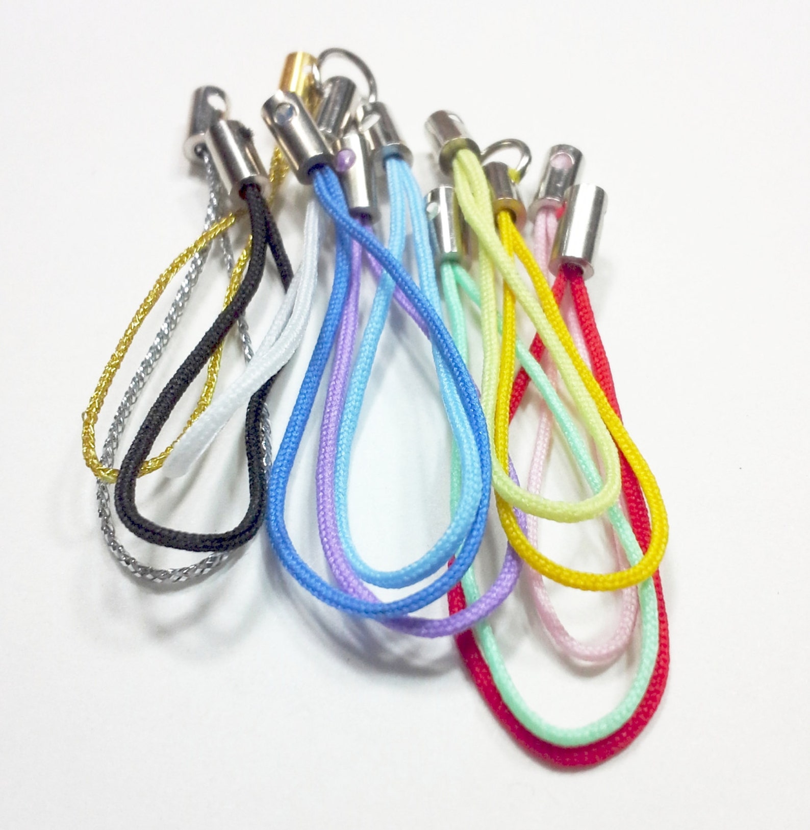20PCS Mixed Color Silver End Phone Charm Strap Cord | Etsy