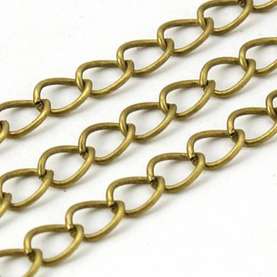 Antique Bronze Side Twist Curb Chain 6mm X 4mm - Etsy