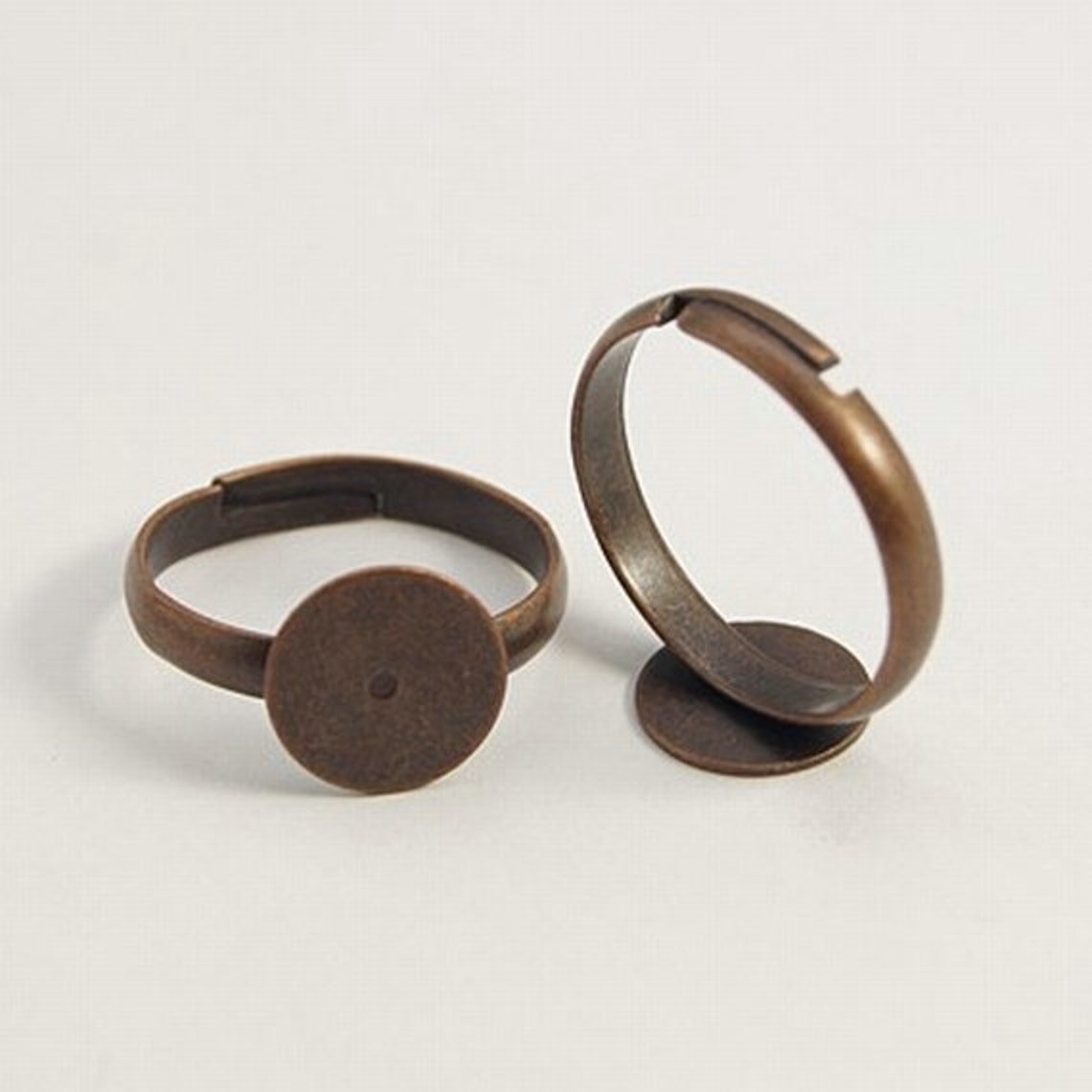 Antique Copper Adjustable Ring Blank Base 10mm LG | Etsy